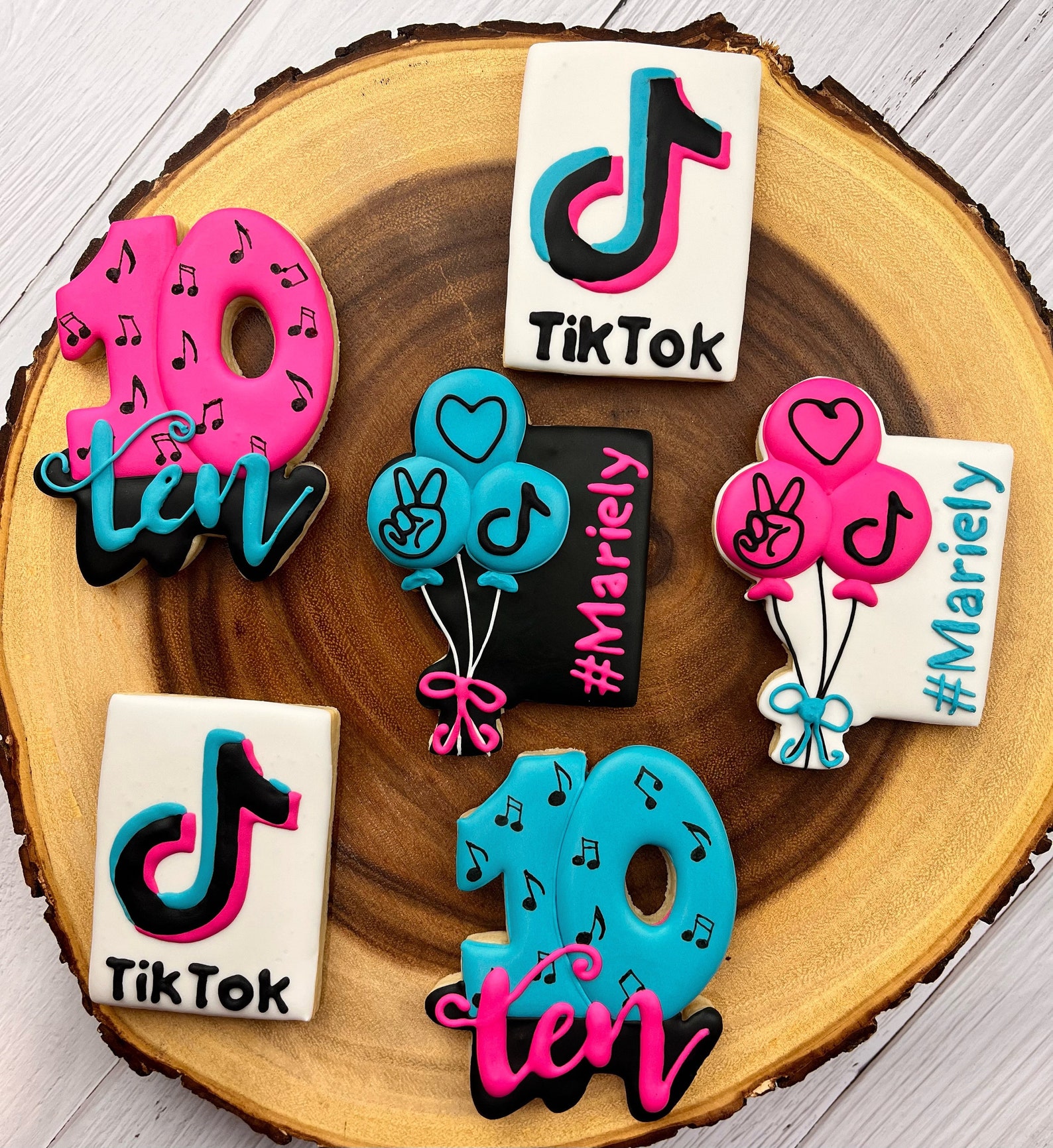 Custom Tiktok Cookies, Tiktok Birthday Cookies, Birthday Gift, Set of 6 ...