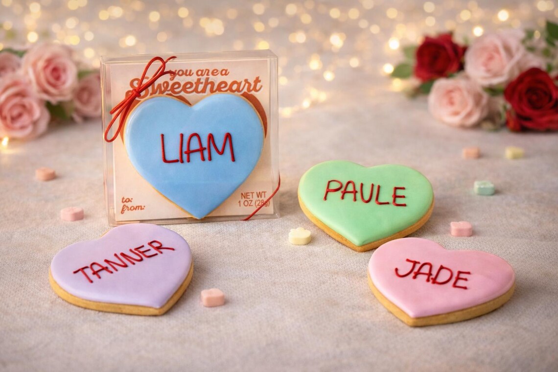 Personalized Valentine’s Day Cookies Gift, You Are a Sweetheart Custom ...