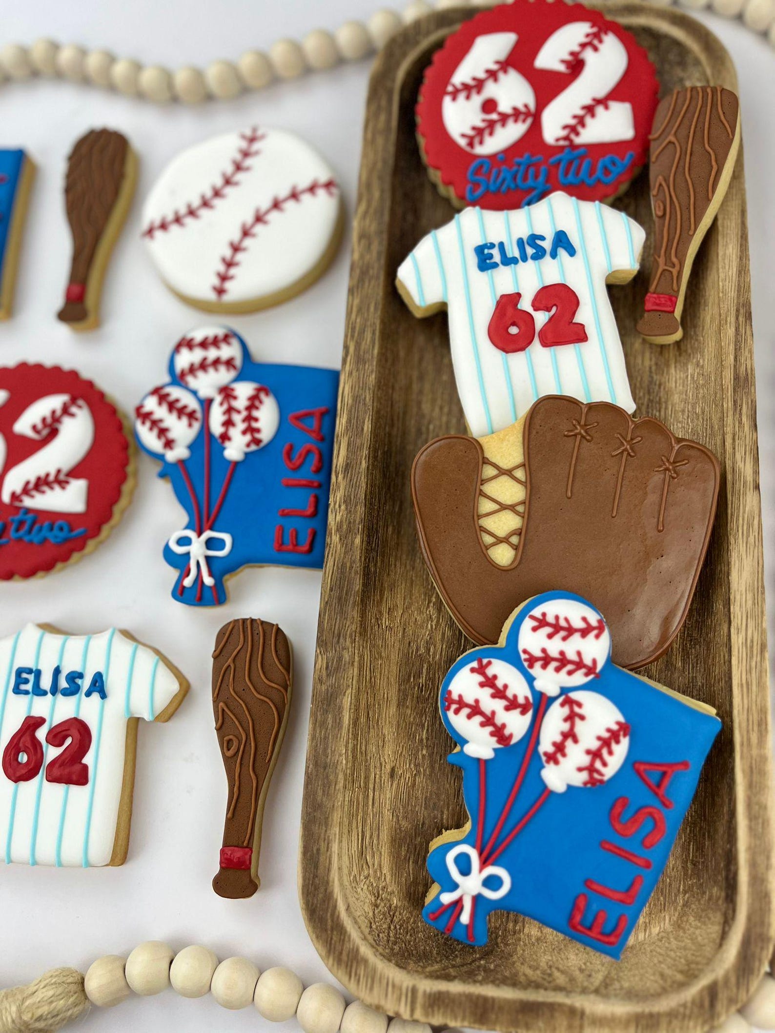 Custom Baseball Birthday Cookies, Set of 6-48 Cookies, Personalized ...