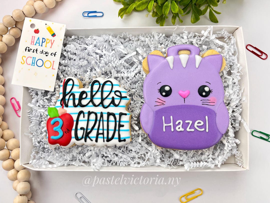 Personalized Back to School Cookies, Personalized First Day Treats for ...