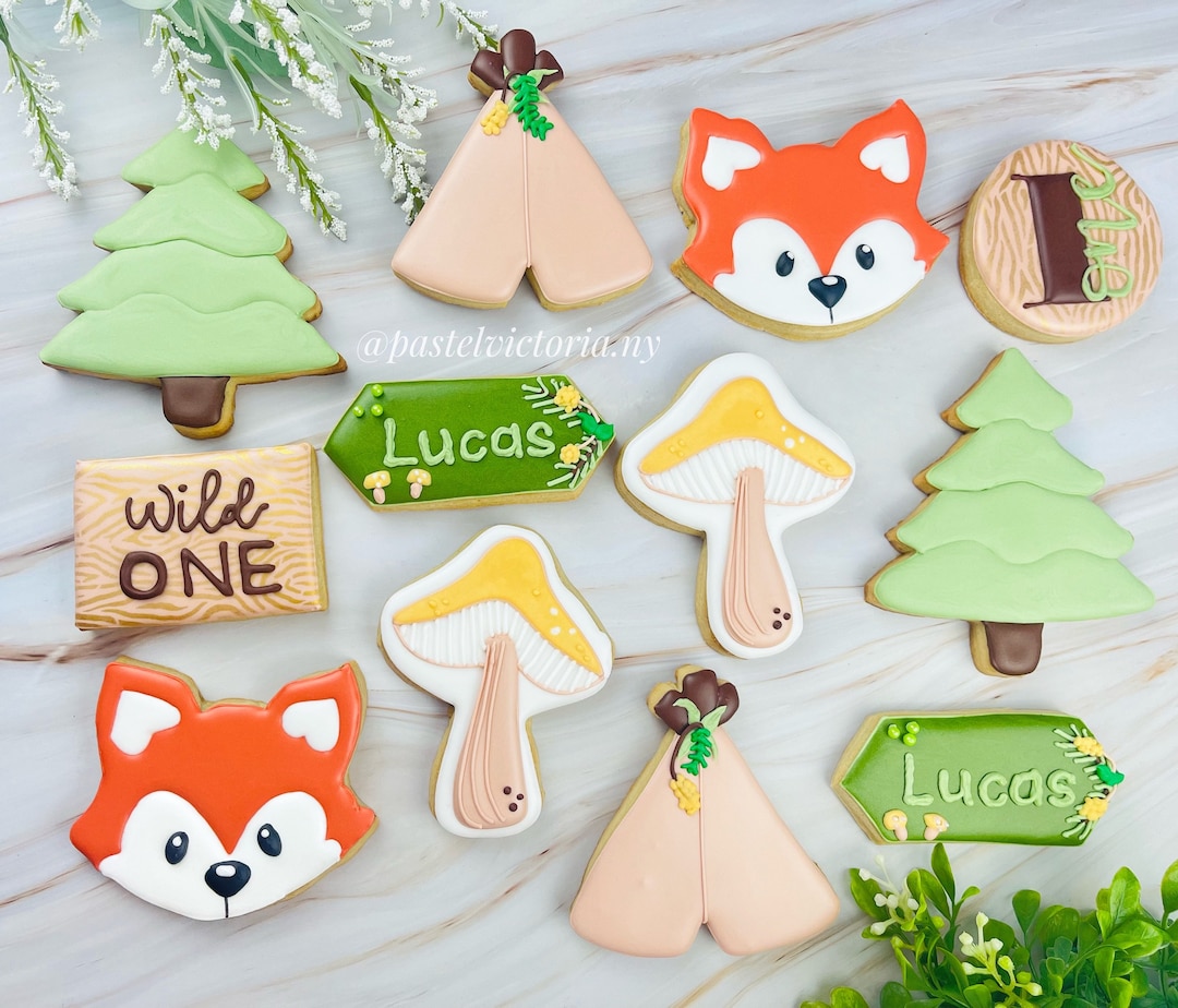 Woodland Animal Cookies, Fox & Creature Party Favors for Birthday, Baby ...