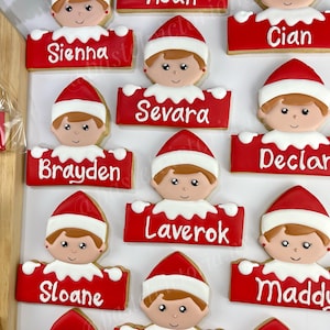 Personalize Elf Sugar Cookies, Elf Christmas Cookies, Christmas Gift ...