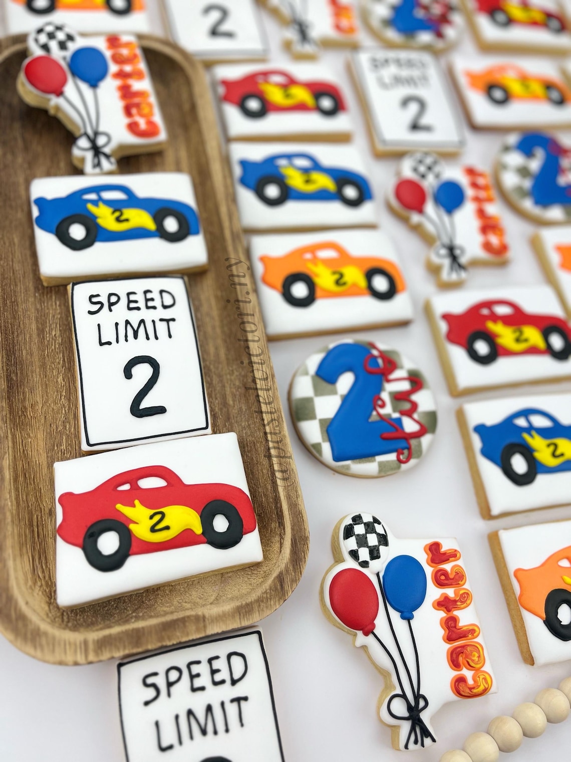 Custom Race Car Cookies, Personalized Birthday Cookies, Racing Party ...
