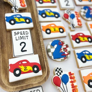 Custom Race Car Cookies, Personalized Birthday Cookies, Racing Party ...