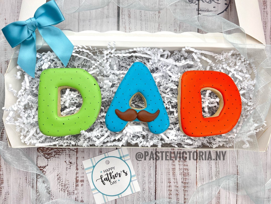 Set of 3 DAD Letter Cookies, Father’s Day Gift Box, Gift for Dad or ...
