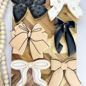 Coquette Bow Birthday Cookies, Celebrate Bow Themed Cookie, Set of 6-48 ...