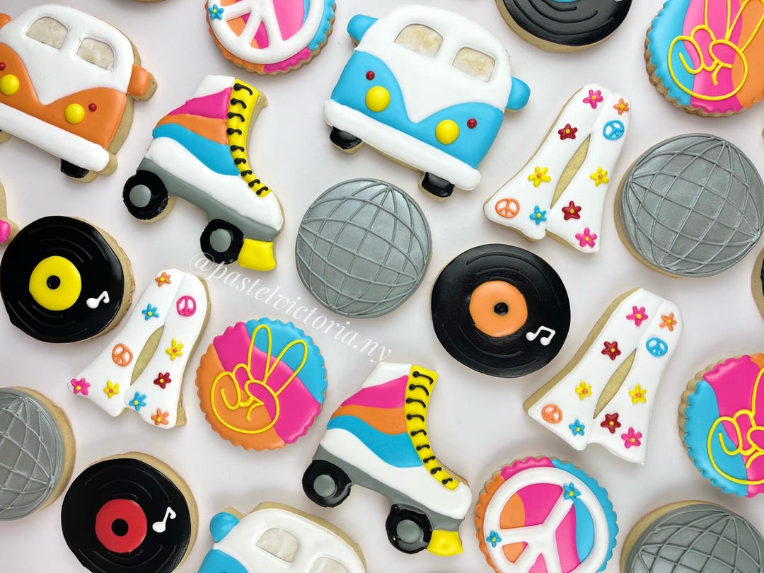 Custom Groovy Retro Cookies, Disco Ball Cookie, Assorted Sets of 6-48 ...