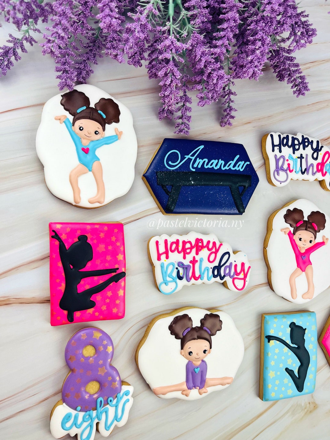 Gymnastics Cookies, Gymnastics Birthday Party, Personalized Sugar ...