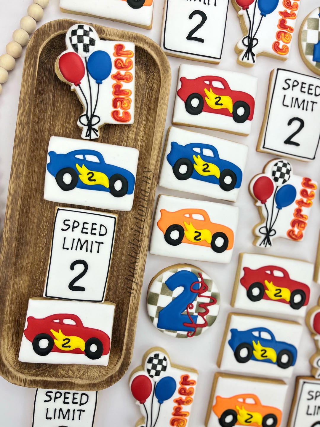 Custom Race Car Cookies, Personalized Birthday Cookies, Racing Party ...