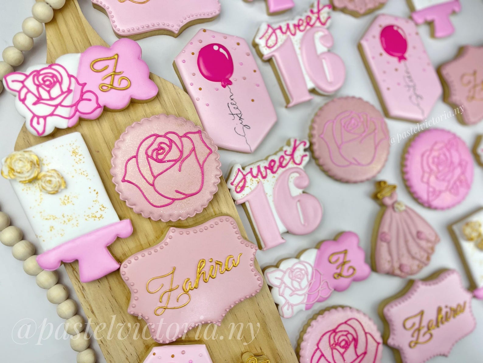Custom Sweet 16 Birthday Cookies, Personalized Favors for Girls, Set of ...