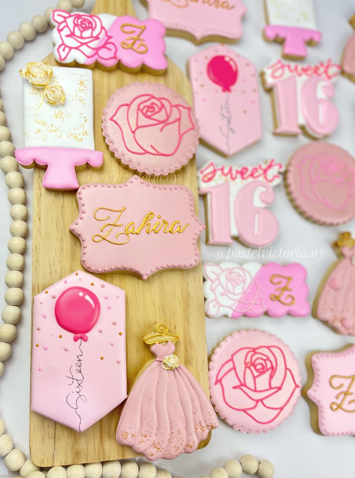 Custom Sweet 16 Birthday Cookies, Personalized Favors for Girls, Set of ...