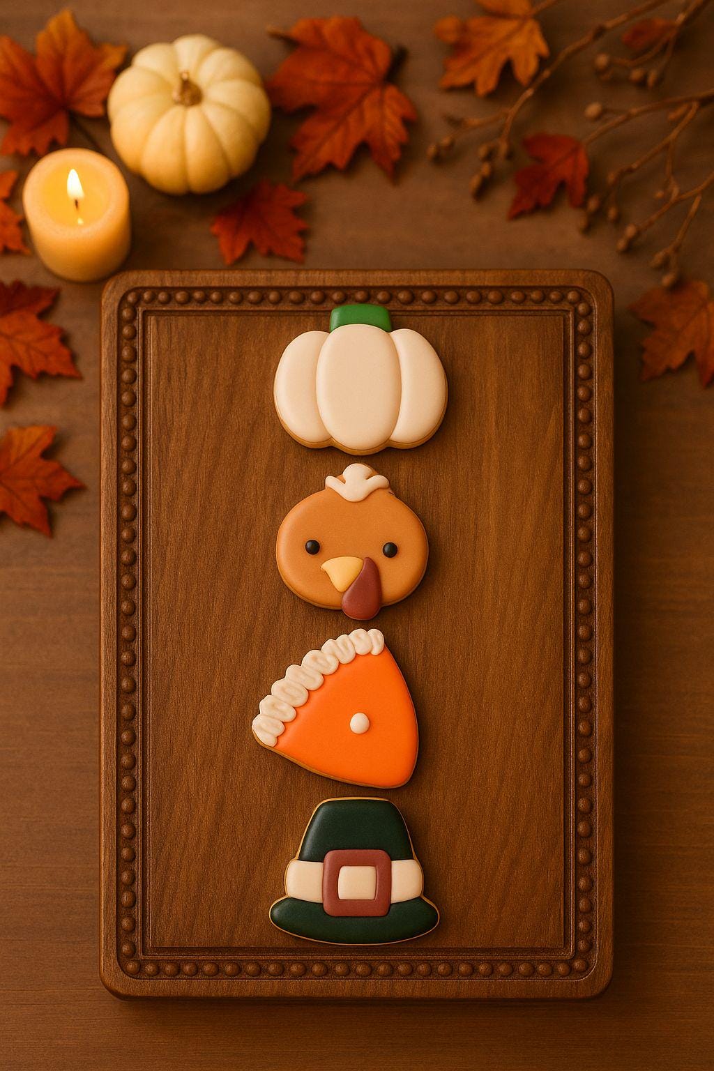 Thanksgiving Gift Cookies Set, Fall Cookies Gift Set of 4 Cookies ...
