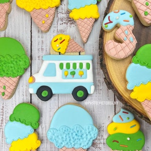 Personalized Ice Cream Truck Cookies, Custom Ice Cream Truck Party ...