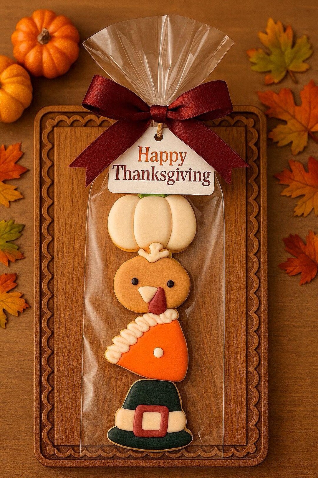 Thanksgiving Gift Cookies Set, Fall Cookies Gift Set of 4 Cookies ...