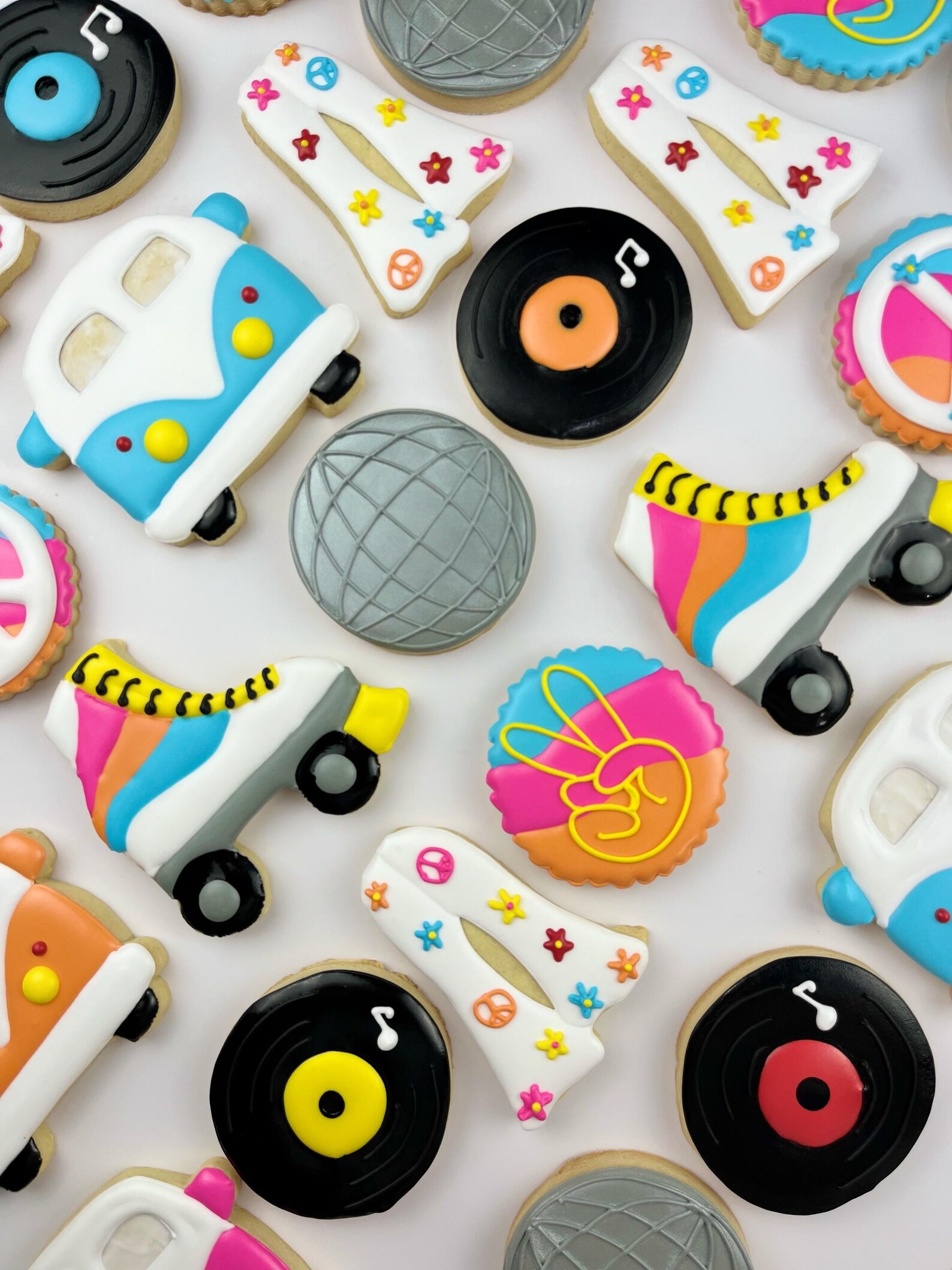 Custom Groovy Retro Cookies, Disco Ball Cookie, Assorted Sets of 6-48 ...