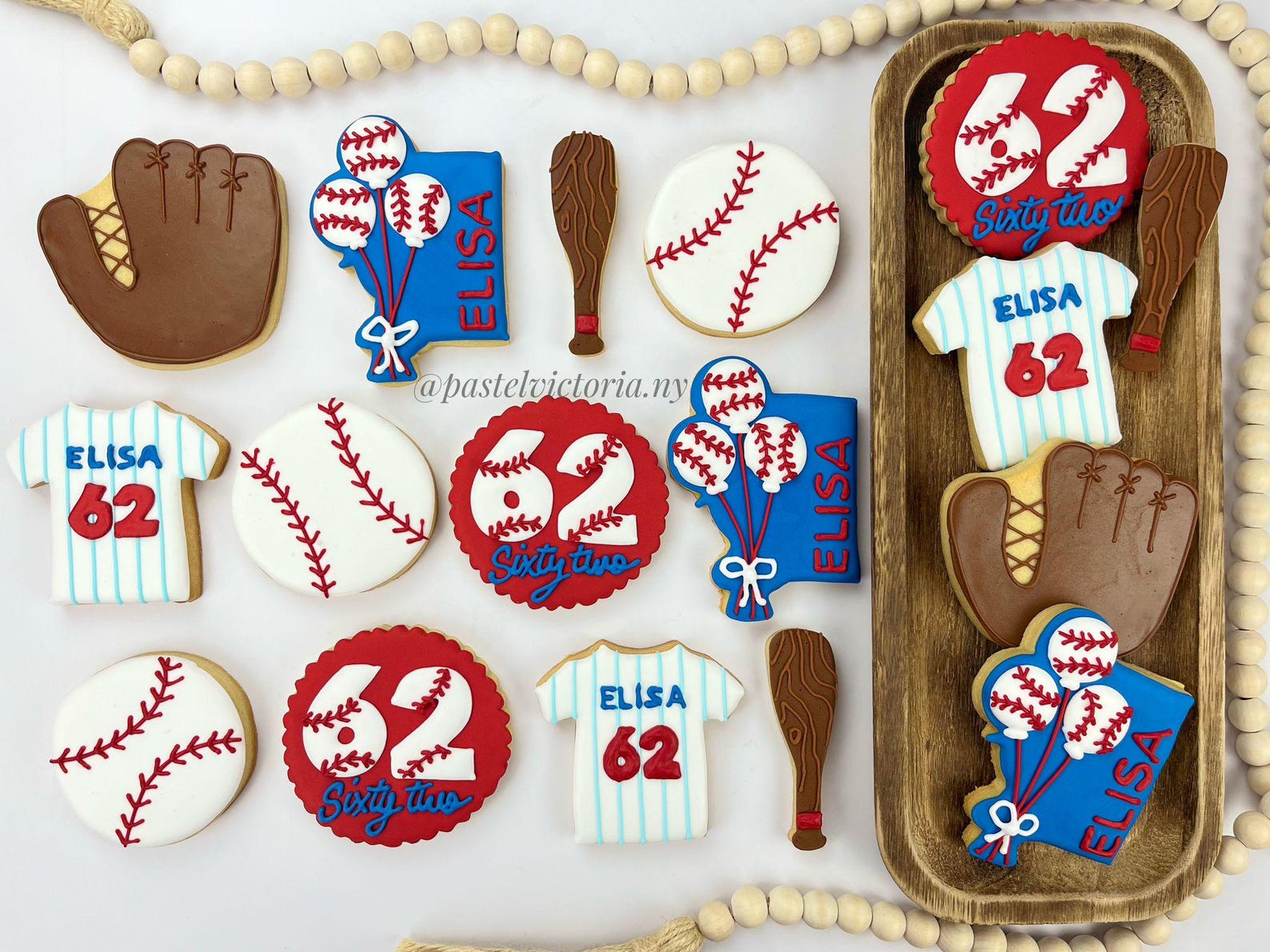 Custom Baseball Birthday Cookies, Set of 6-48 Cookies, Personalized ...