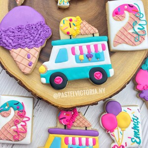 Personalized Ice Cream Truck Cookies, Custom Ice Cream Truck Party ...