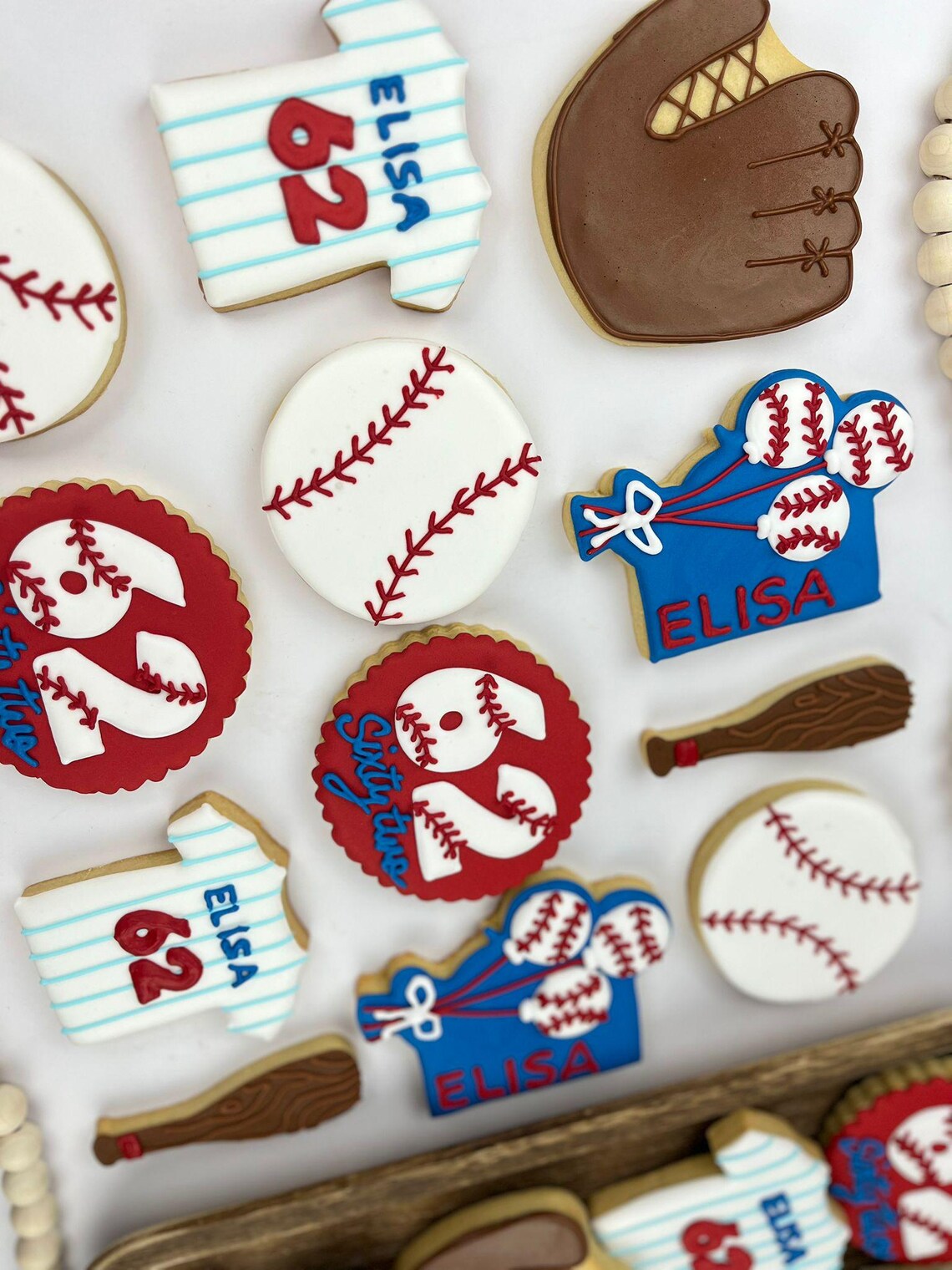Custom Baseball Birthday Cookies, Set of 6-48 Cookies, Personalized ...