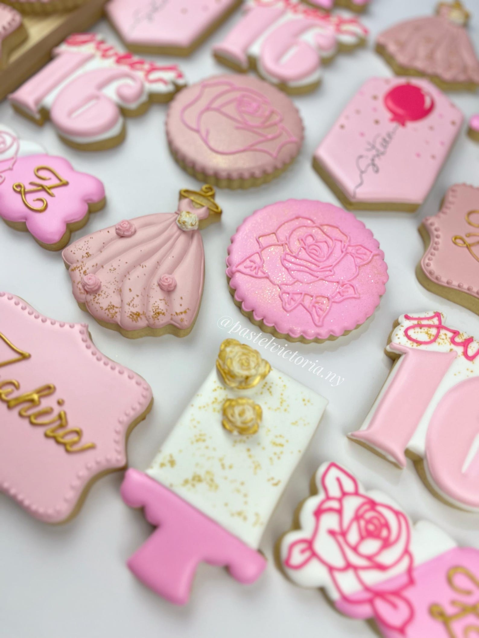 Custom Sweet 16 Birthday Cookies, Personalized Favors for Girls, Set of ...