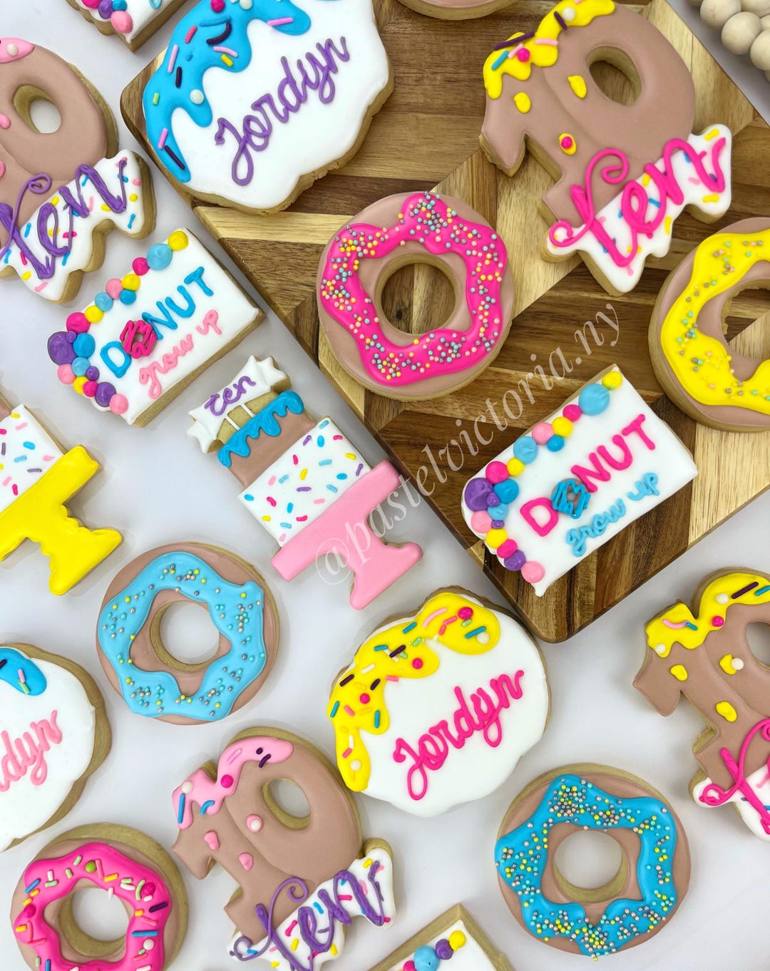 Custom Donut Grow up Cookies, Personalized Birthday Party Cookies ...
