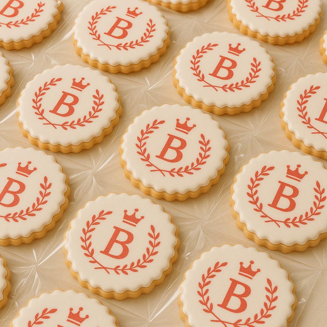 Custom Logo Cookies, Custom Corporate Cookies, Logo Printed Directly on ...