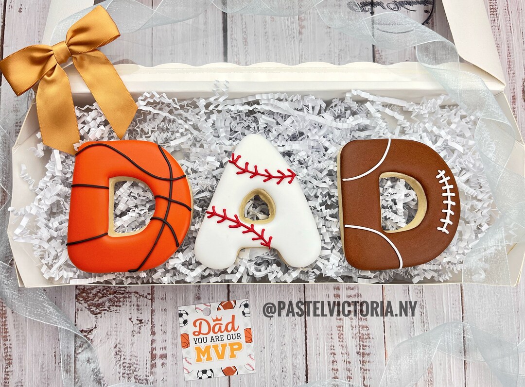 Father’s Day Sports, Themed ‘DAD’ Cookie Set, Father’s Day Gift Box ...