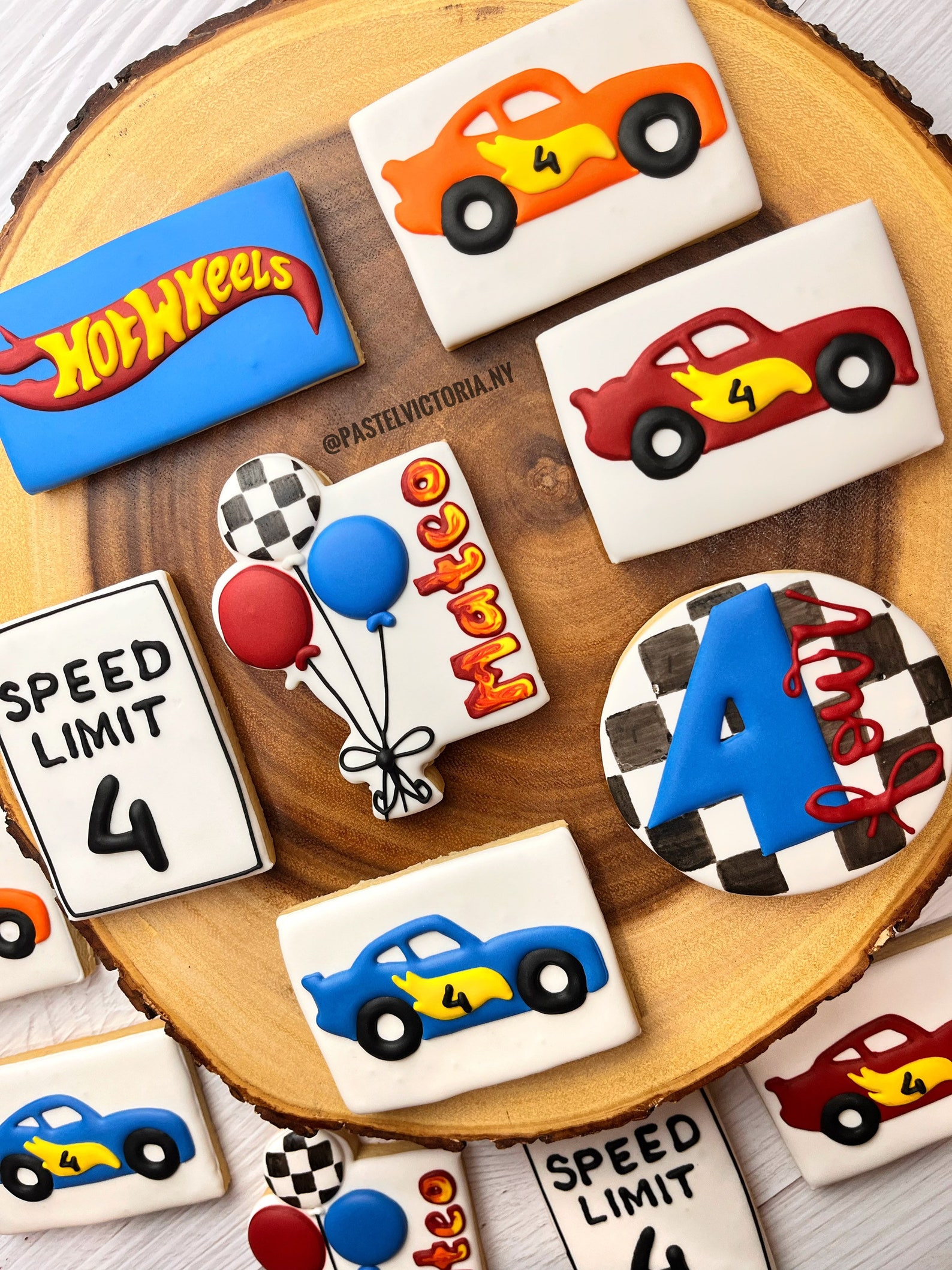 Custom Race Car Cookies, Personalized Birthday Cookies, Racing Party ...
