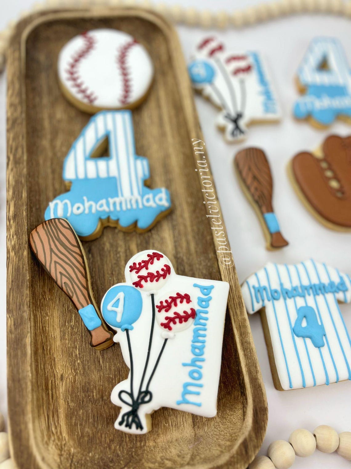 Custom Baseball Birthday Cookies, Set of 6-48 Cookies, Personalized ...