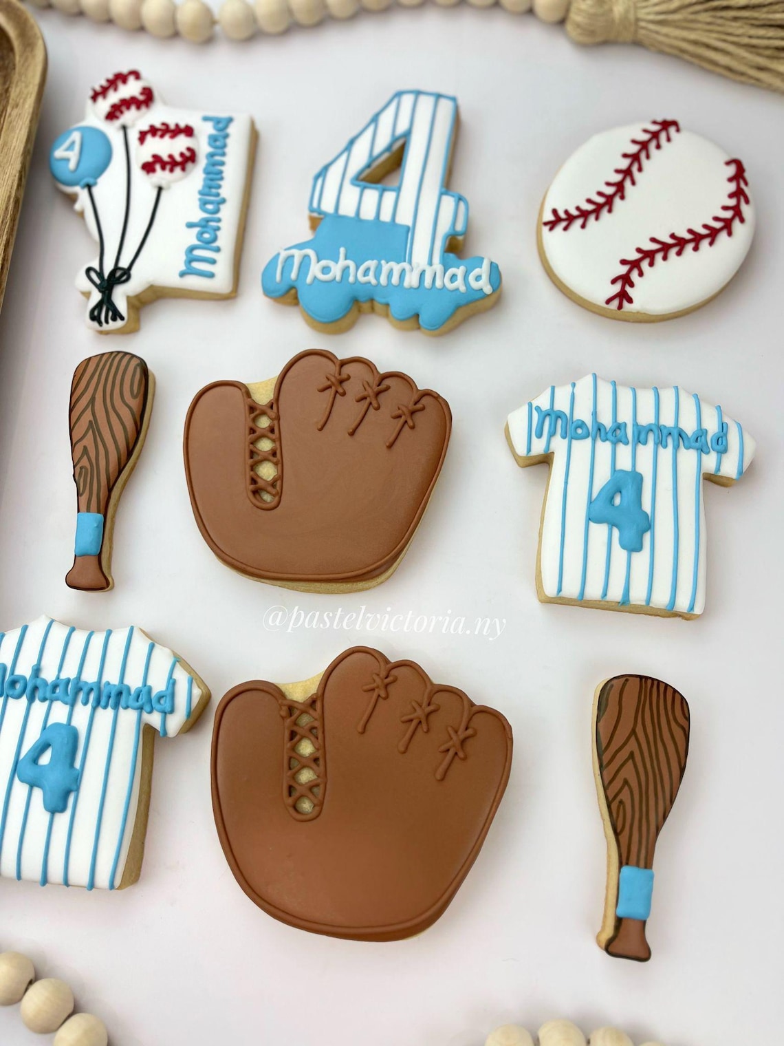 Custom Baseball Birthday Cookies, Set of 6-48 Cookies, Personalized ...