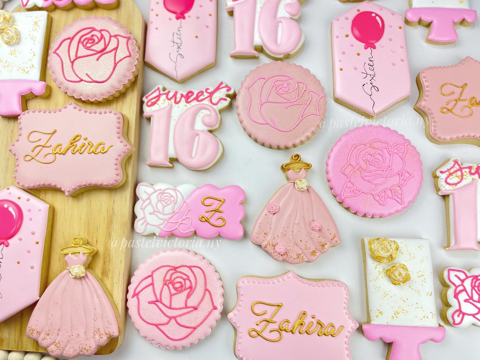 Custom Sweet 16 Birthday Cookies, Personalized Favors for Girls, Set of ...