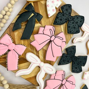 Coquette Bow Birthday Cookies, Celebrate Bow Themed Cookie, Set of 6-48 ...