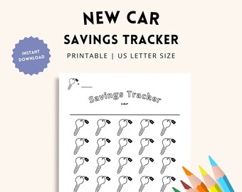 Printable New Car Savings Tracker, Digital Download, Car Savings ...