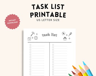 To Do List Printable, Task List, A4 to Do List, Task Blocking, Flexible ...