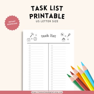 Task List Printable - Etsy