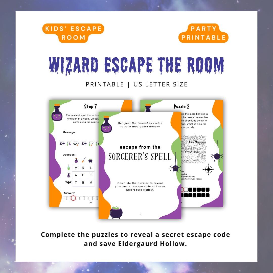 Printable Wizard Escape Room Game for Kids Ages 8, 9, 10, 11, 12 ...