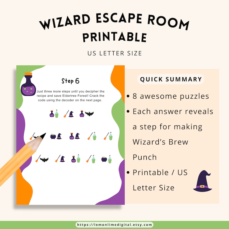 Wizard Escape Room Printable With Punch Recipe | Instant Download ...