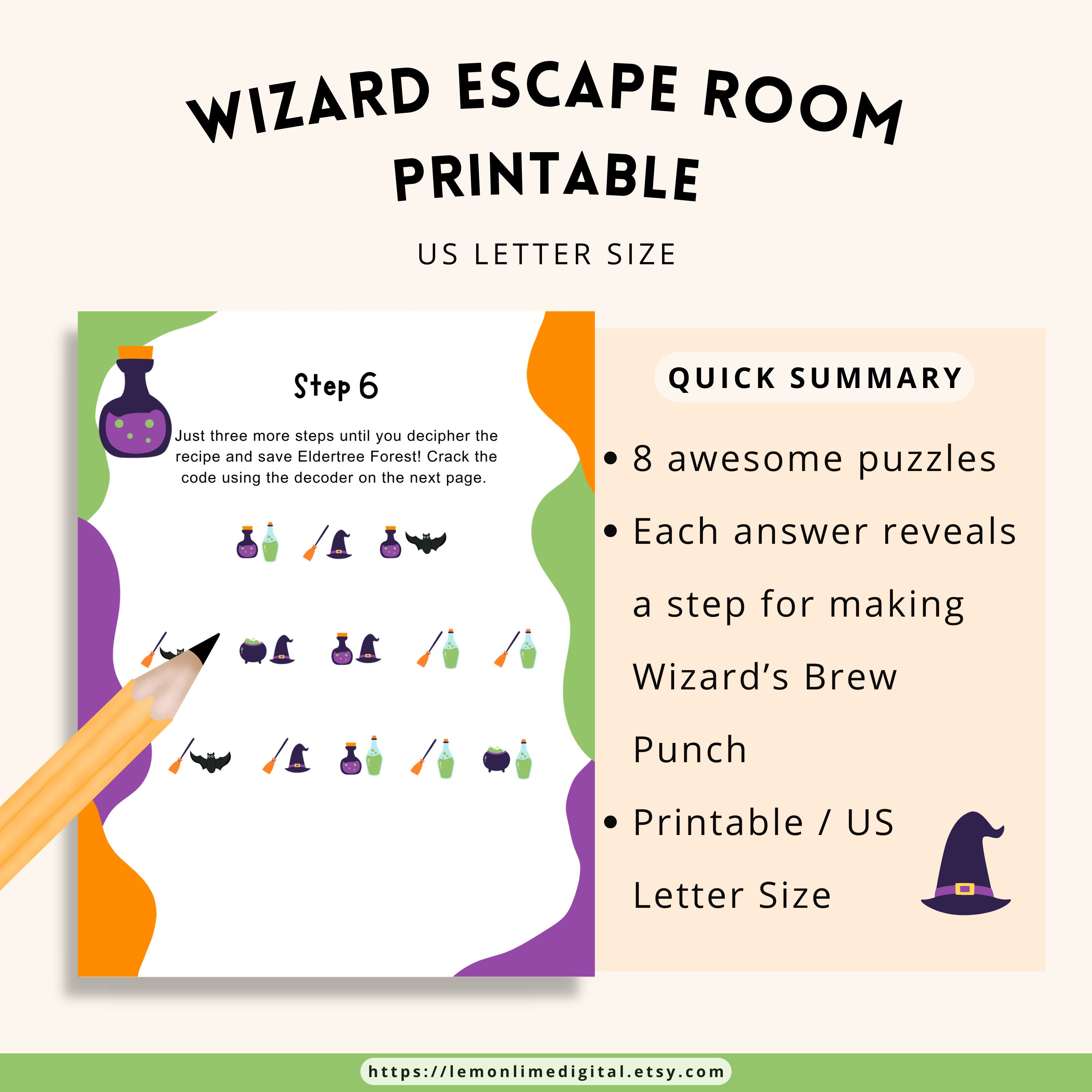 Wizard Escape Room Printable With Punch Recipe Instant - Etsy