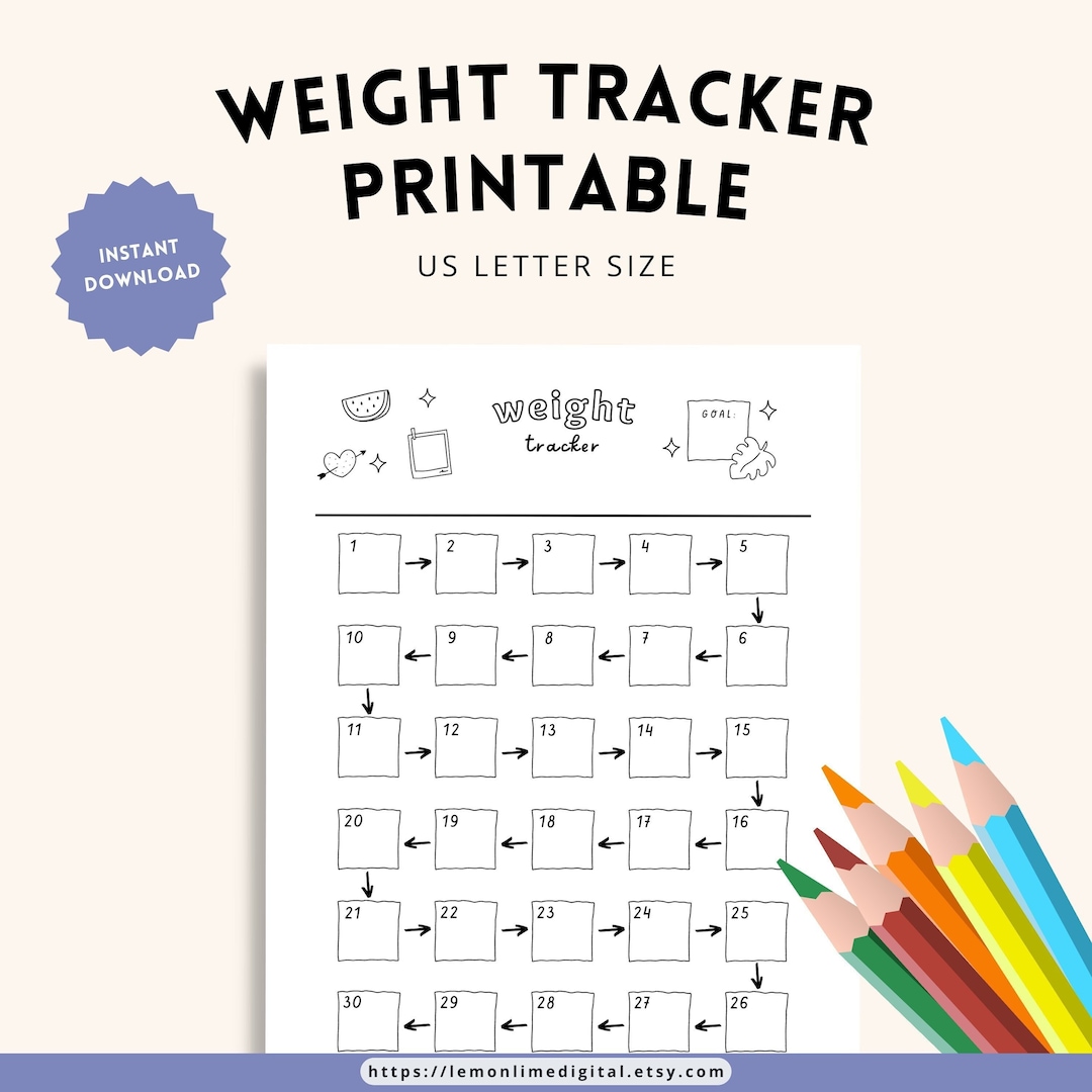 Weight Tracker Printable - Etsy