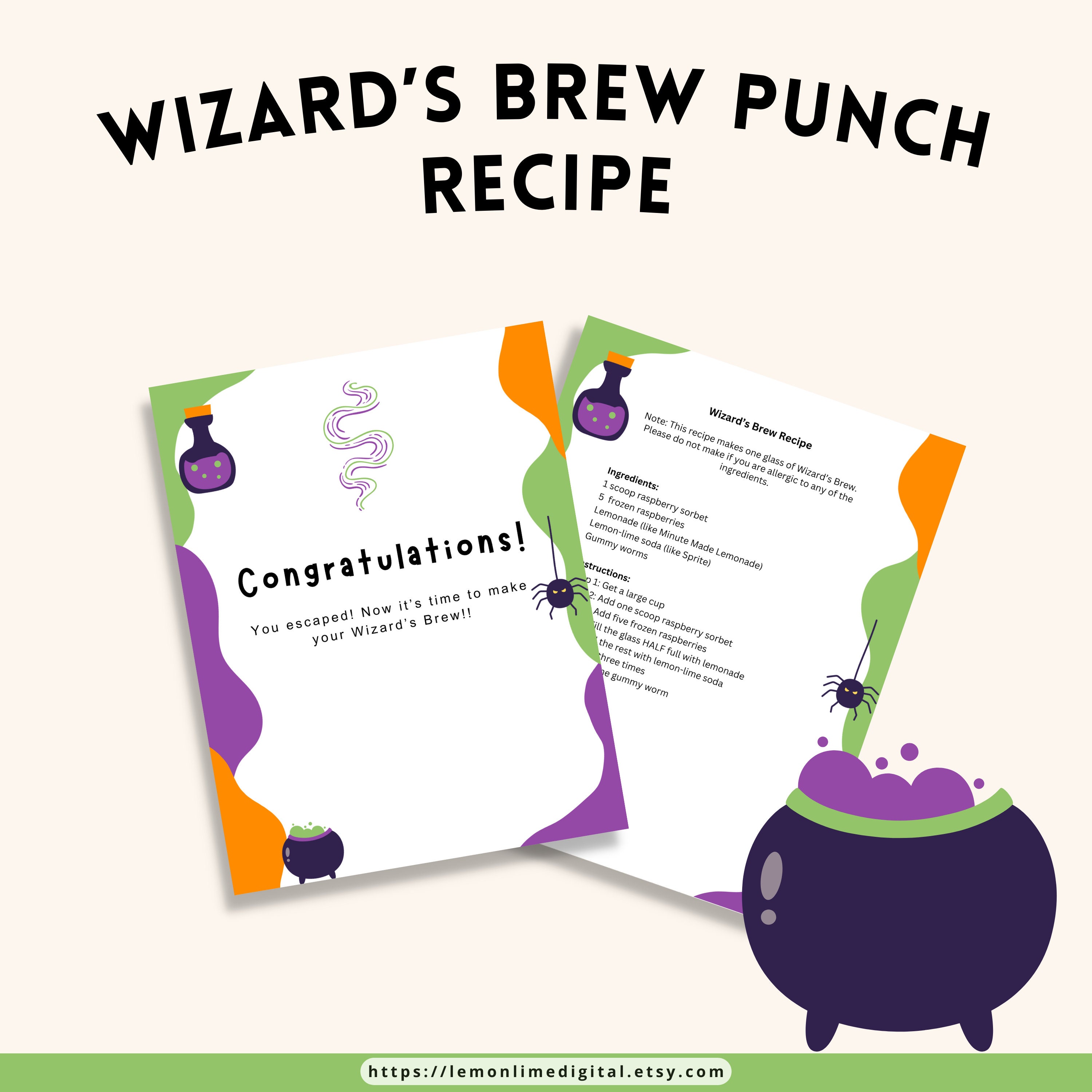 Wizard Escape Room Printable With Punch Recipe Instant - Etsy