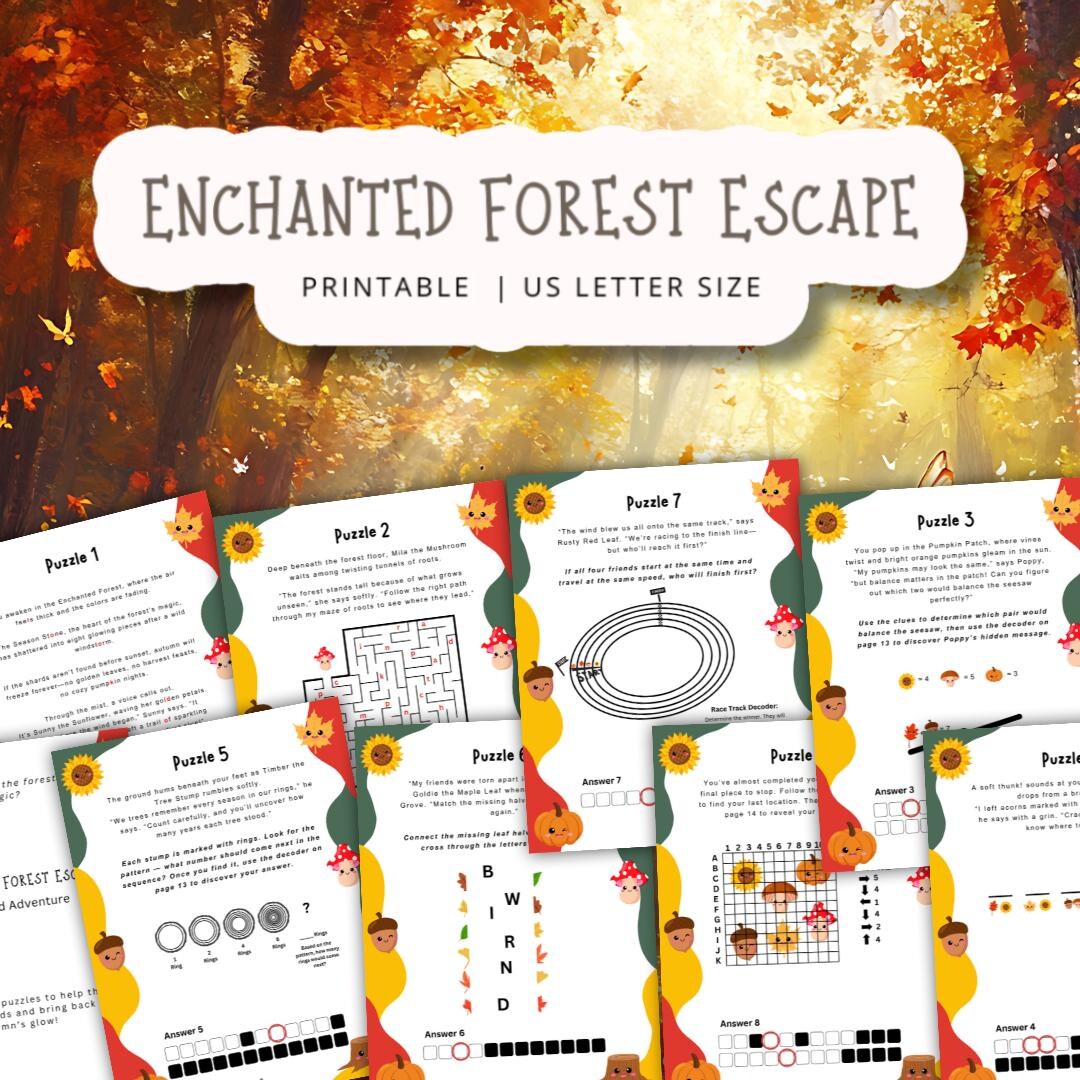 The Enchanted Forest Escape Room | Fall Printable Game for Kids ...