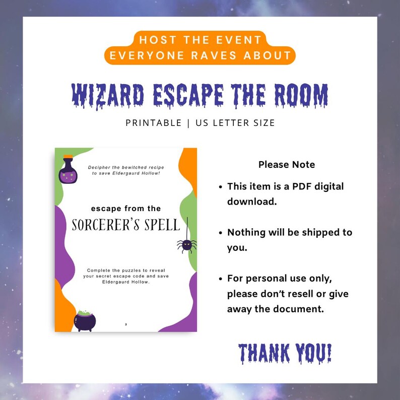 Printable Wizard Escape Room Game for Kids, Birthday Party Games ...