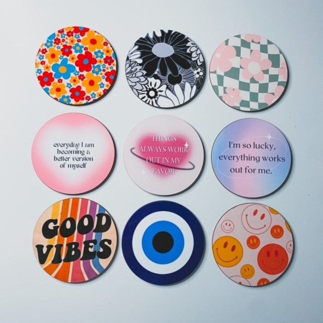 Affirmations Table Coasters custom Photo Cute Desk Decor - Etsy