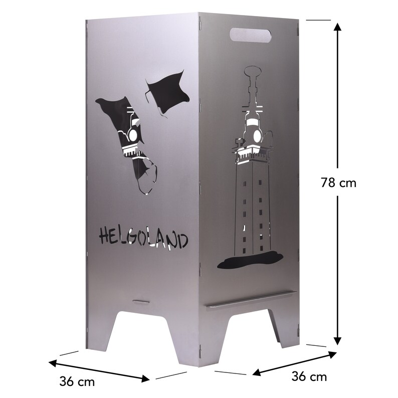 XL Fire Can With Helgoland & Lighthouse Motif Fire Bowl Fire | Etsy
