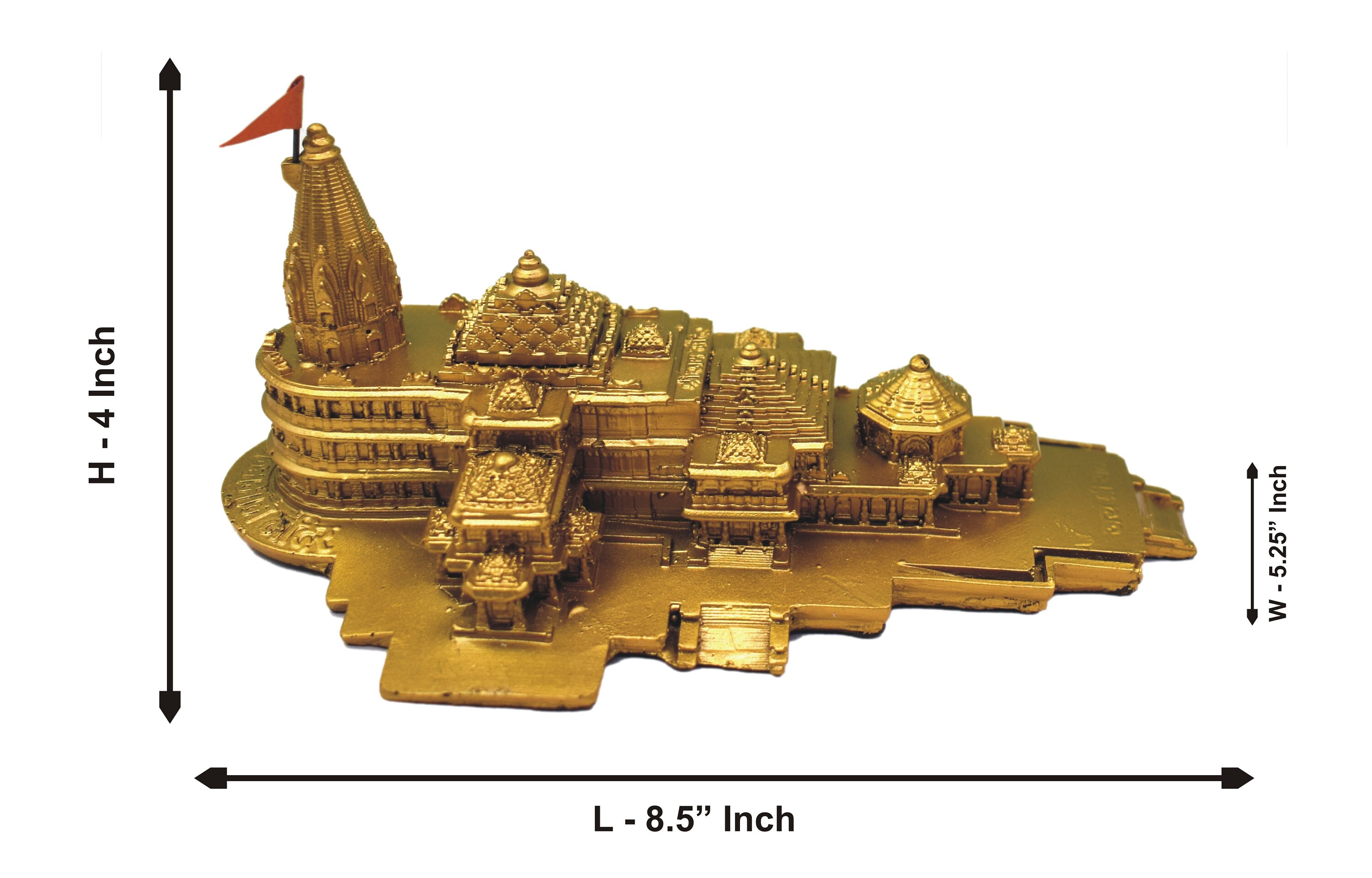 Gold Plated Ram Mandir Ayodhya Model 3D Authentic Design Ayodhya Ram ...