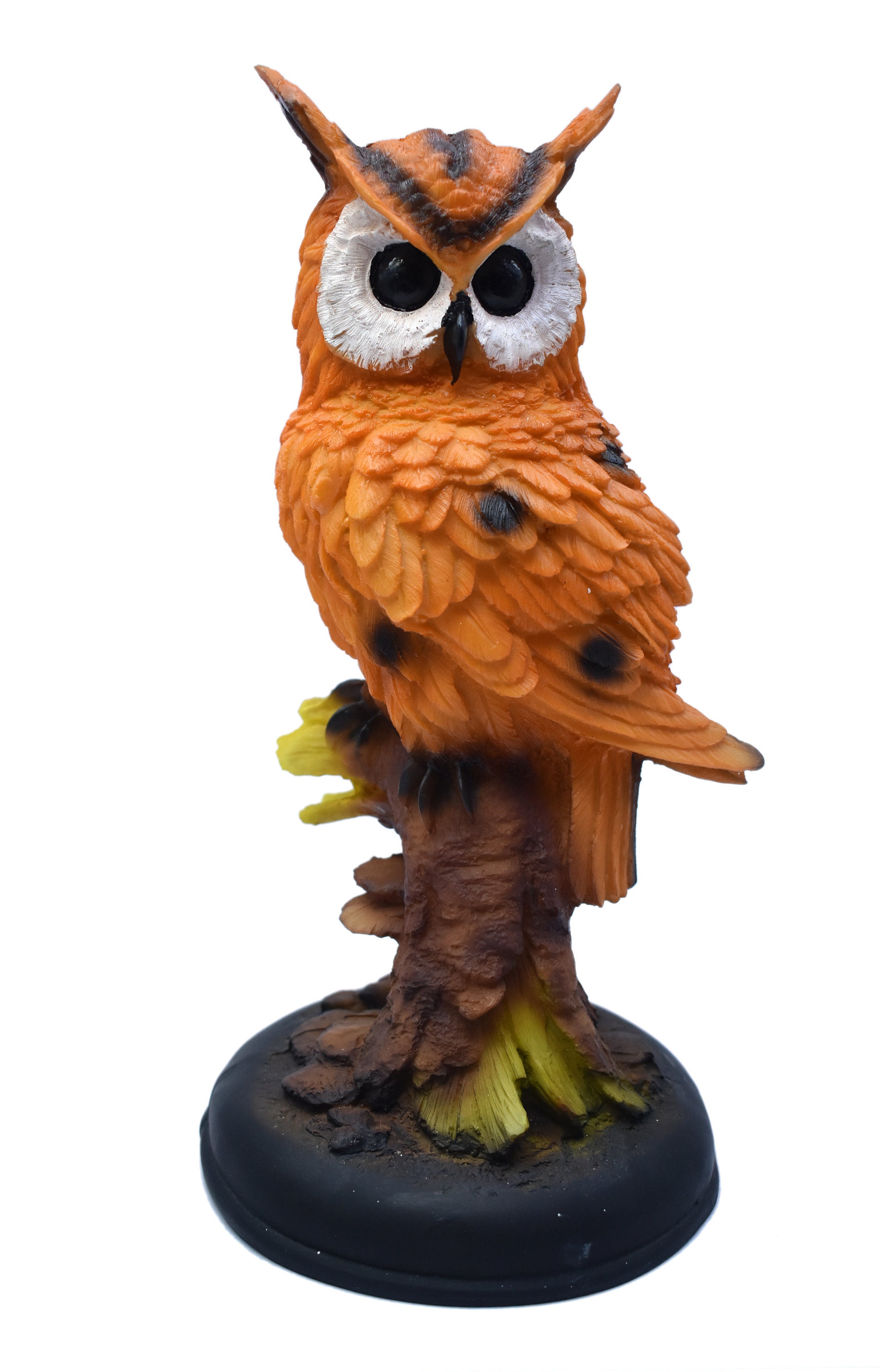Modern Classy Lucky Owl Resin Art Figure Showpiece: Orange Owl for Home ...