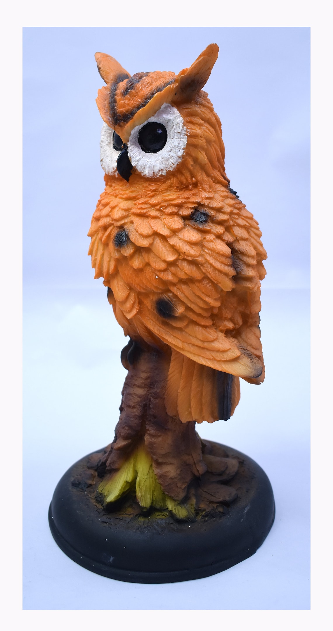 Modern Classy Lucky Owl Resin Art Figure Showpiece: Orange Owl for Home ...