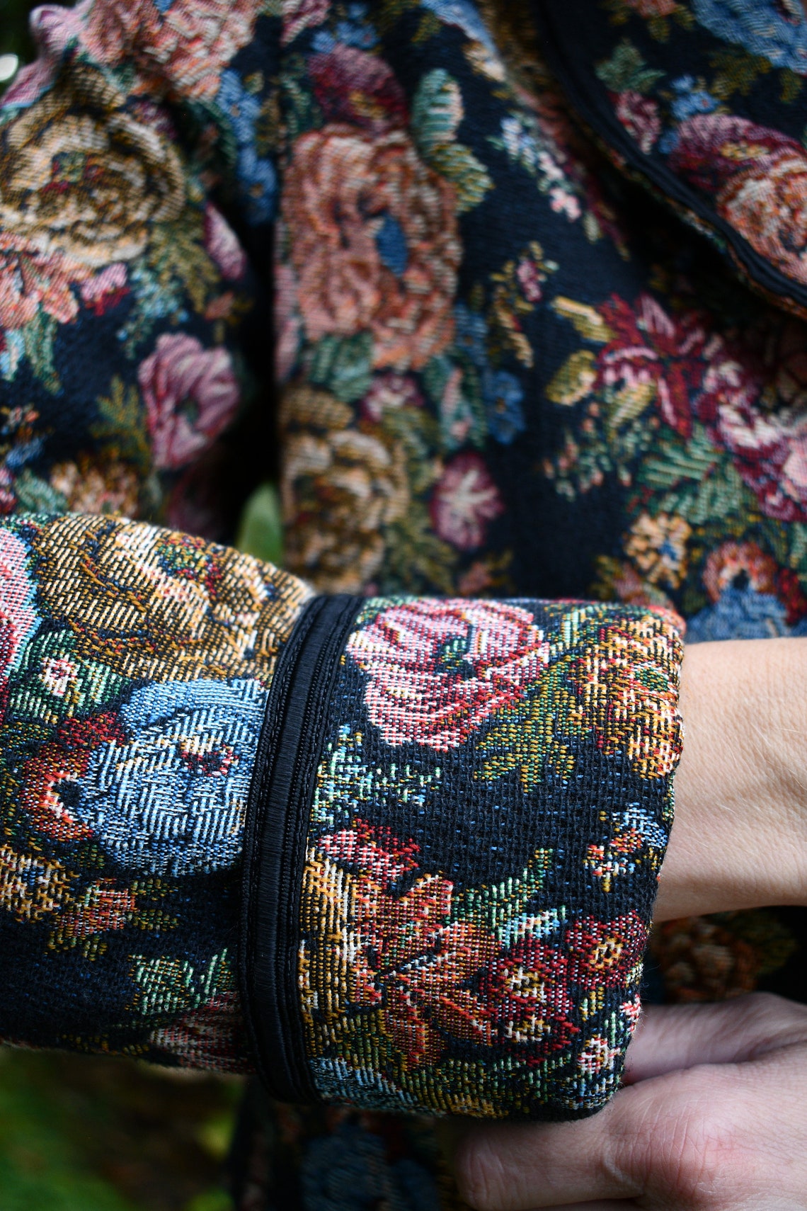 Vintage Cropped Floral Tapestry Jacket by Doncaster 90s Small - Etsy