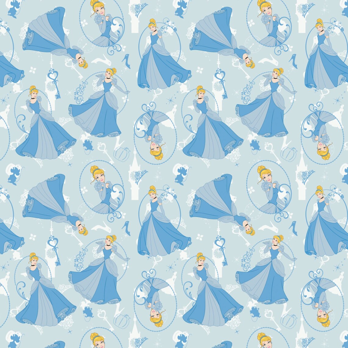 Bty Disney Princess Cinderella Fabric 100 Cotton Etsy