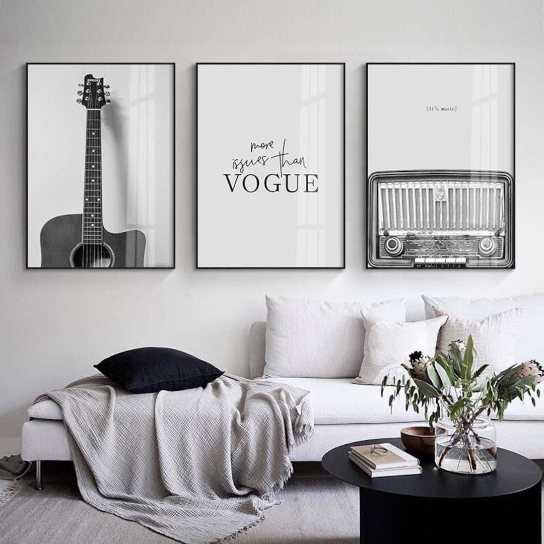 Black and White Music Wall Decor, Digital Print, Musician Decor, Music ...