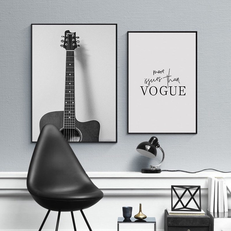 Black and White Music Wall Decor, Digital Print, Musician Decor, Music ...
